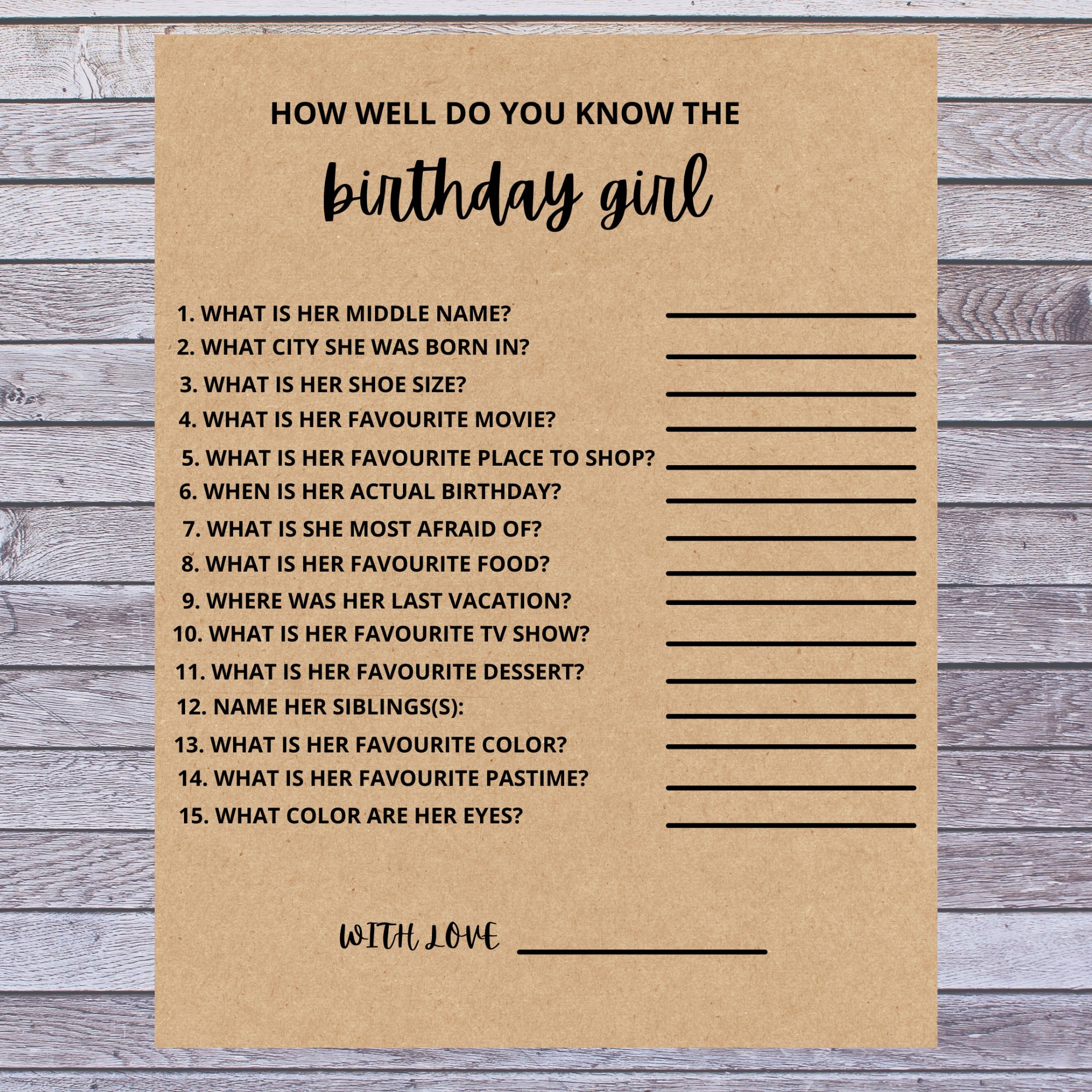 How Well Do You Know the Birthday Girl | Who Know the Birthday Girl ...