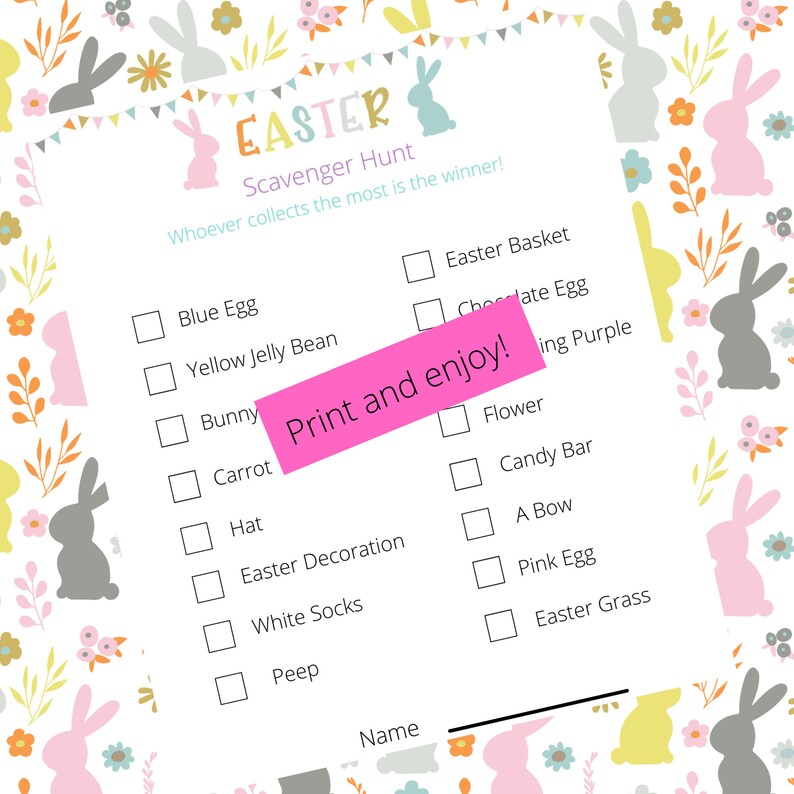 Easter Scavenger Hunt printable Easter Games Fun Easter Activity Easter ...