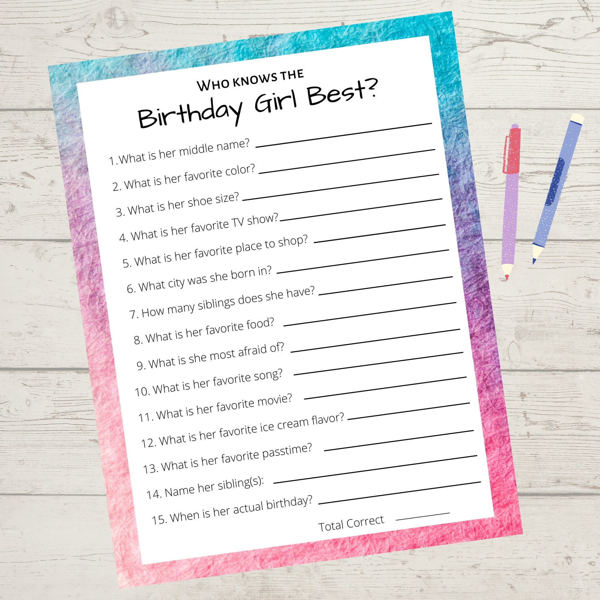 How Well Do You Know the Birthday Girl, Who Knows the Birthday Girl the ...