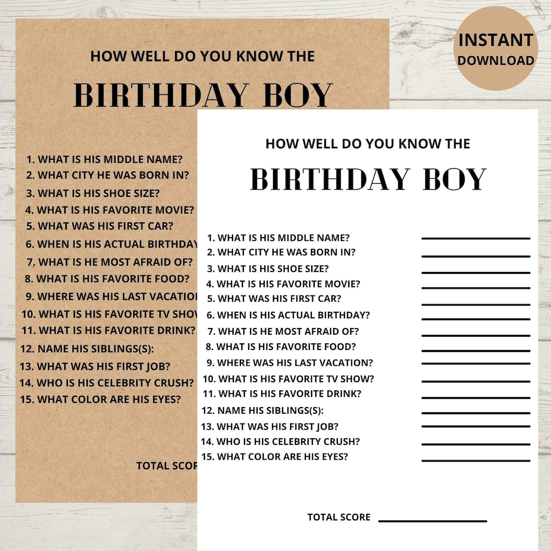 How Well Do You Know the Birthday Boy, Who Knows the Birthday Boy Best ...
