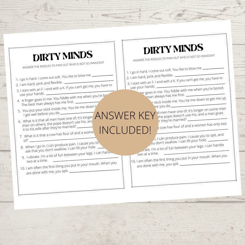 Adult Party Games Dirty Mind Game Party Games Fun Games - Etsy