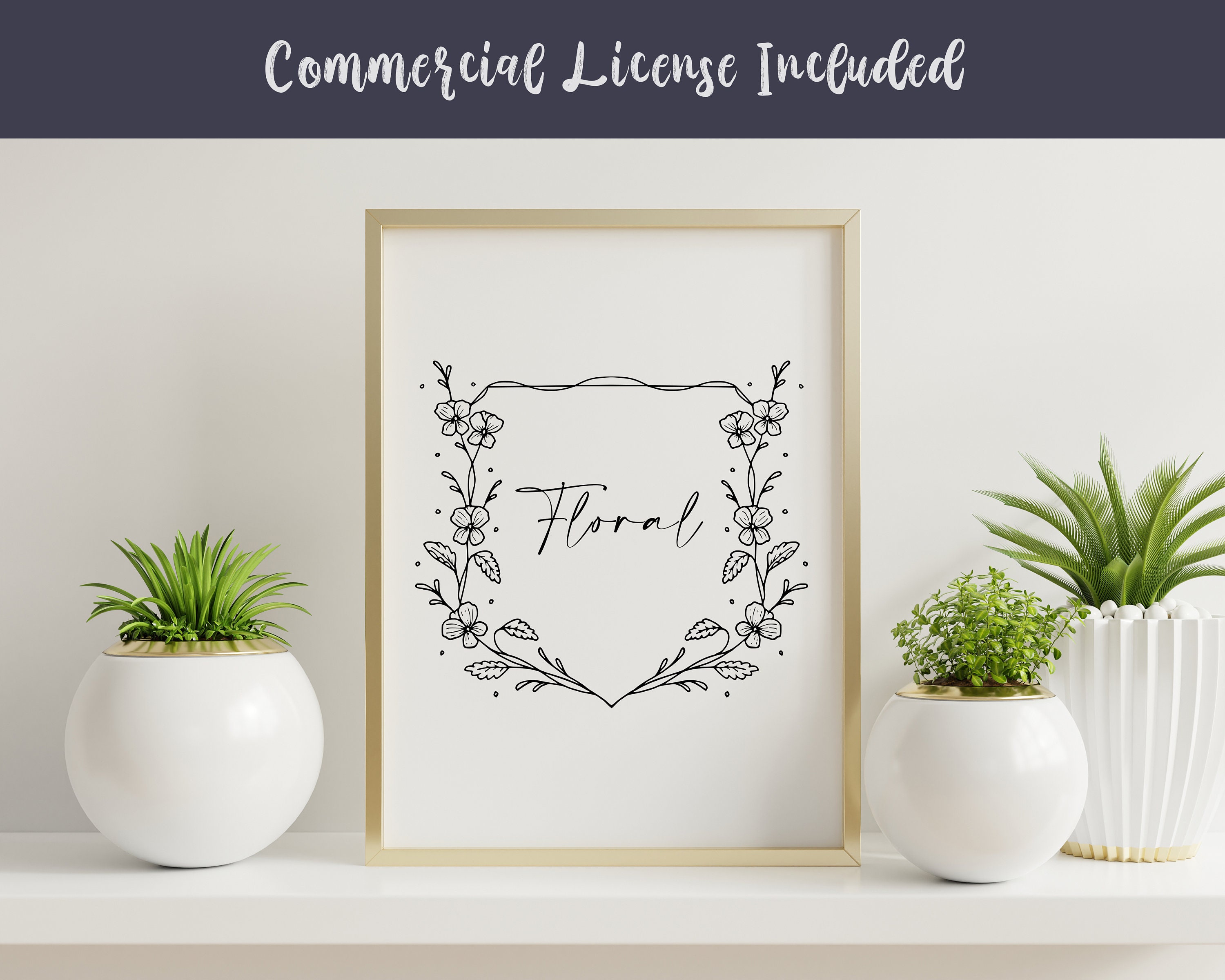 Violets Shield Sign | Botanical Hand Drawn Illustrations | Floral ...