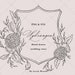 Hydrangea Shield Sign Wedding Crest Hand Drawn Illustrations Floral ...