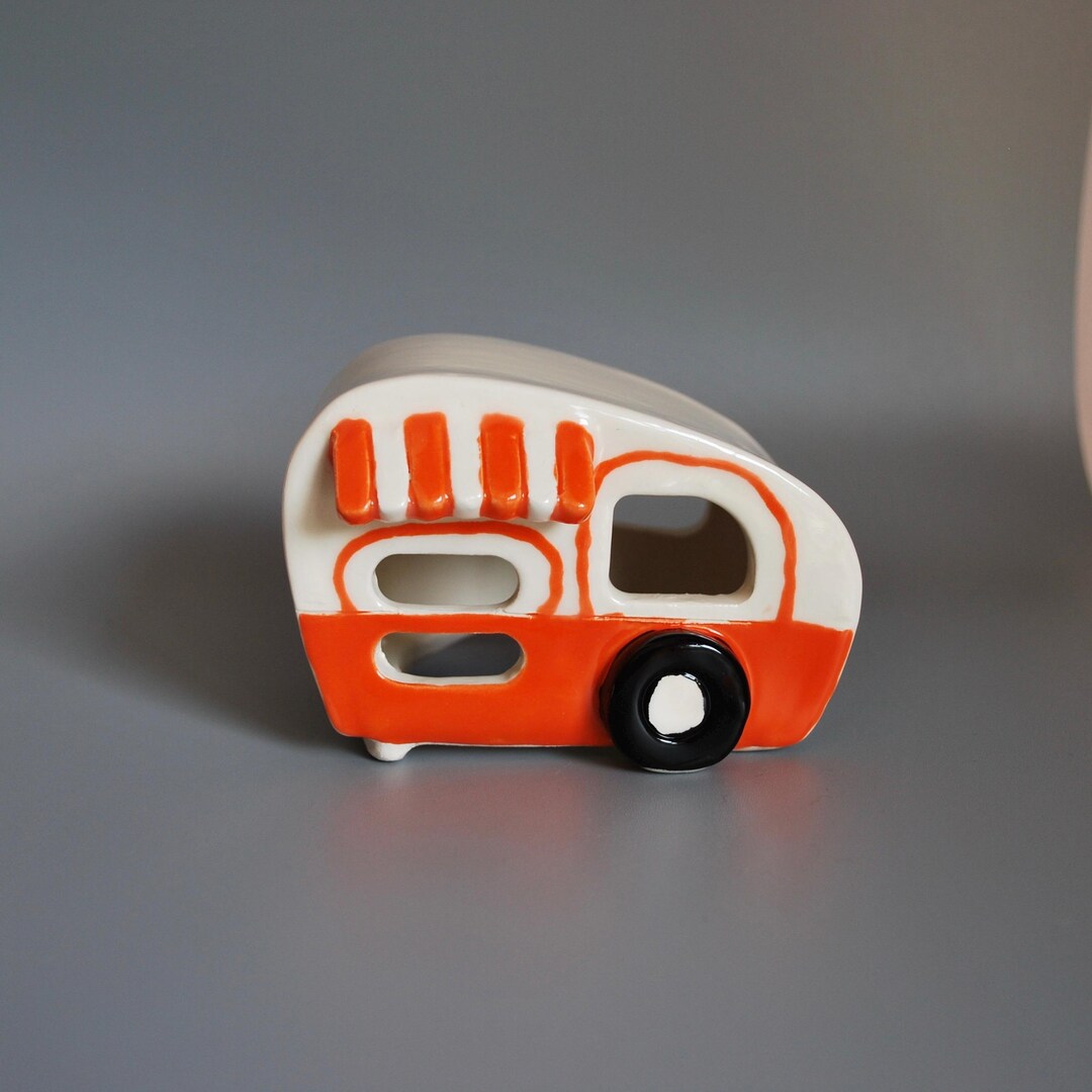 RV Camper Luminary – Handmade Ceramic Holder for Battery Operated ...
