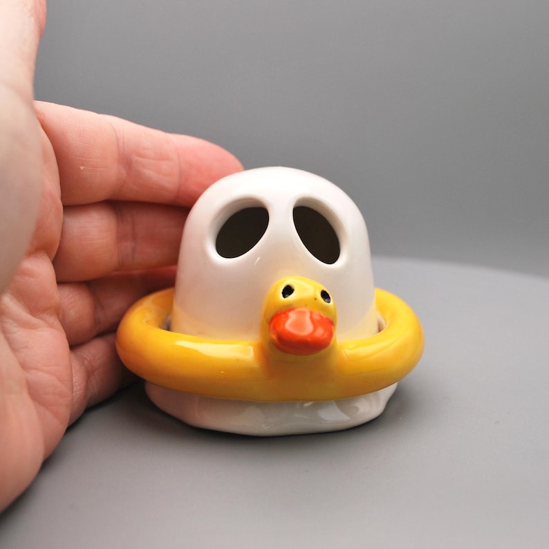Duck Floaty Ghost Luminary – Handmade Ceramic Holder for Flameless ...