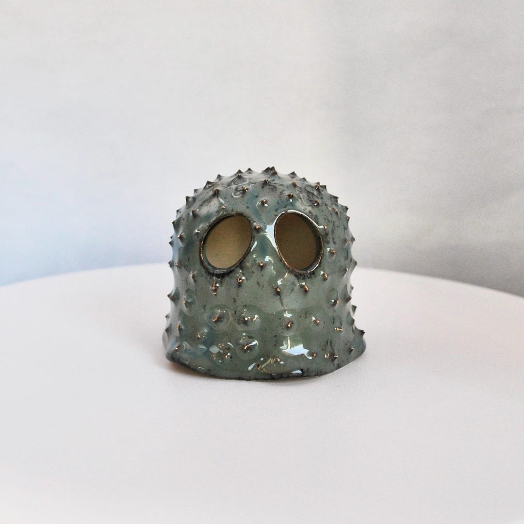 Spiked (slate) Ghost Luminary – Handmade Ceramic Holder for Flameless ...