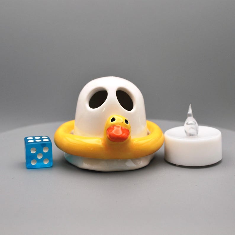 Duck Floaty Ghost Luminary – Handmade Ceramic Holder for Flameless ...