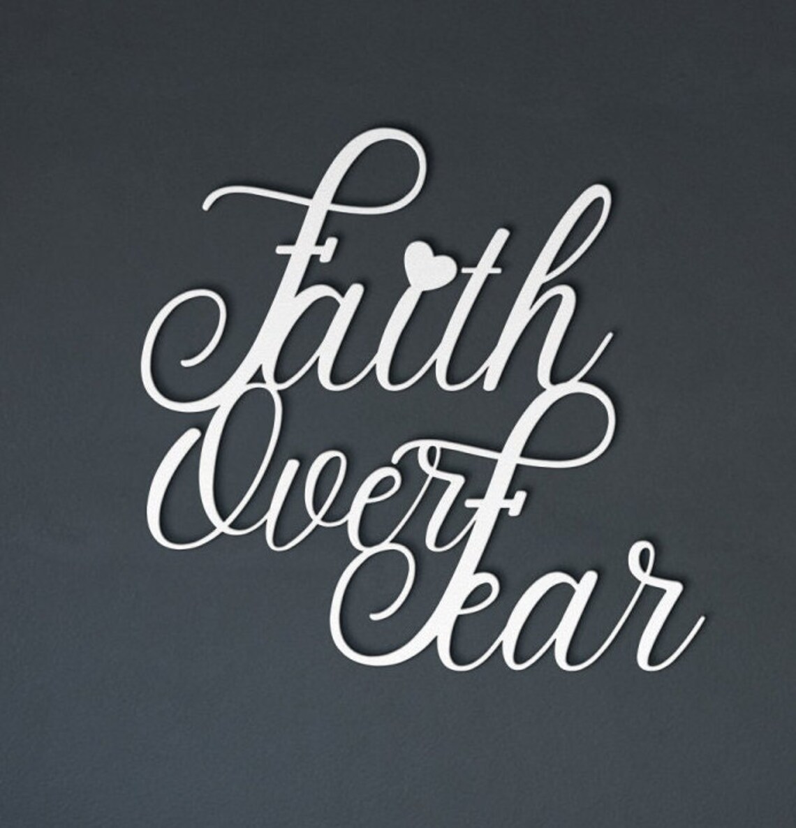 Faith Over Fear Metal Wall Art, Large Metal Wall Art, Religious Wall ...