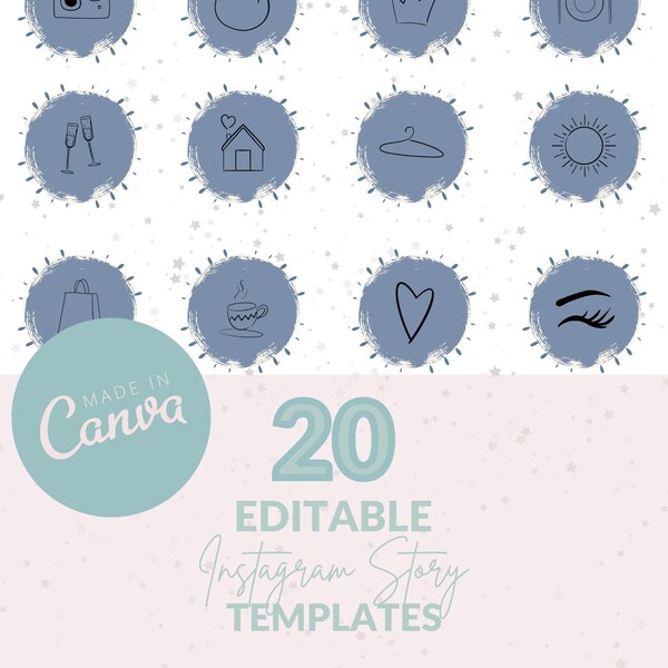 Blue Instagram Icons - Etsy