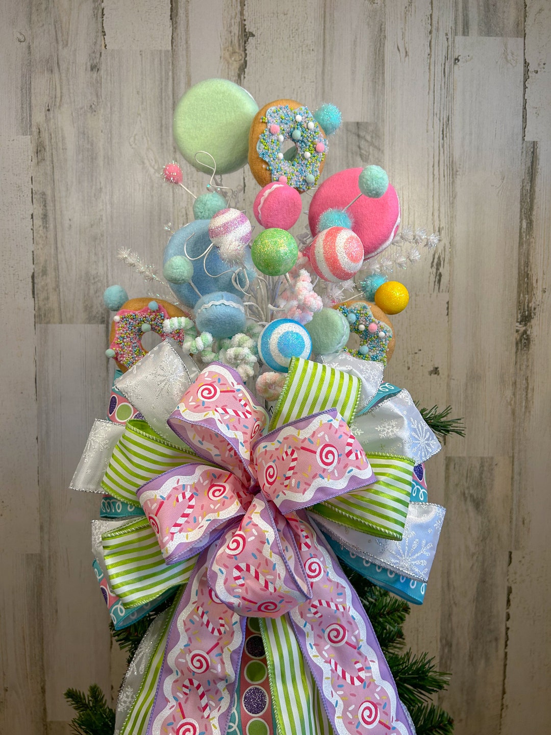 Pink Candyland Christmas Tree Topper, Pastel Candyland Decor, Candyland ...