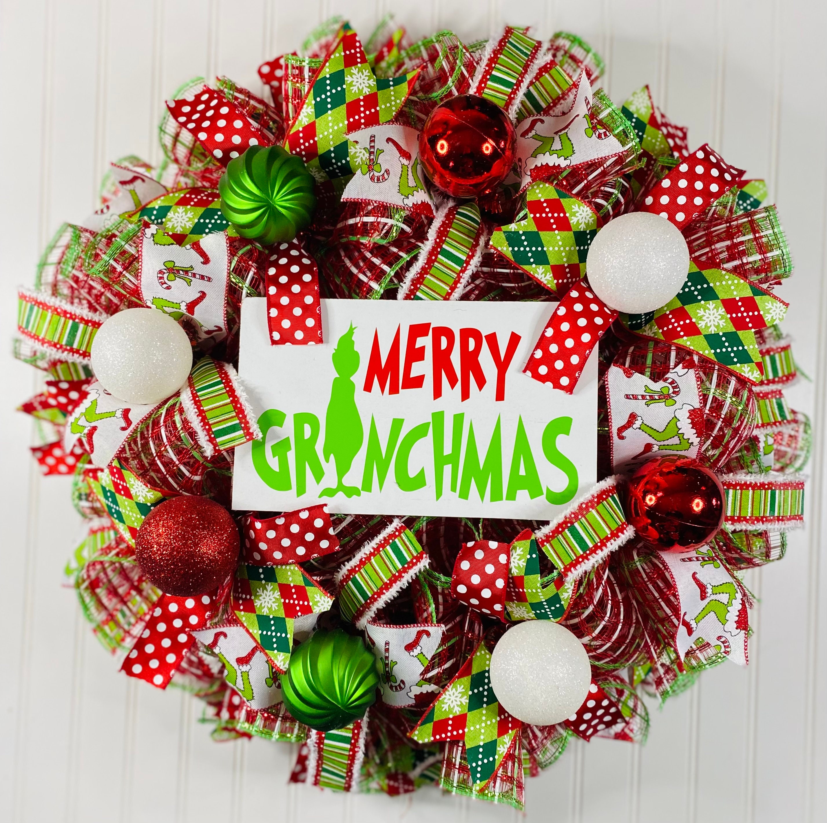 Grinch Wreath Grinch Christmas Wreath Grinch Decor Grinch - Etsy