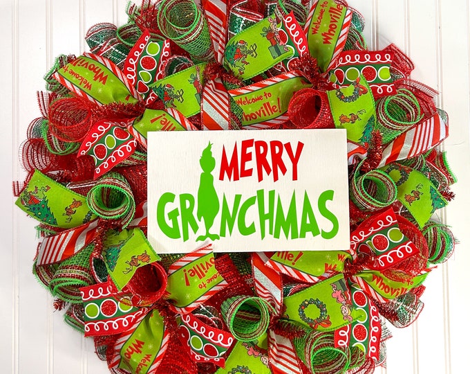 Grinch Christmas Wreath, Grinch Christmas, Christmas Wreath Grinch ...