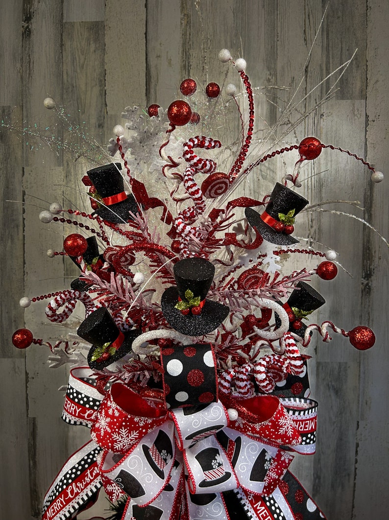 Snowman Christmas Tree Topper / Top Hat Christmas Tree Topper / Snowman ...
