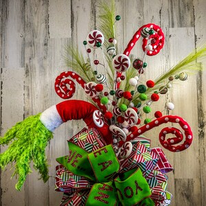 Grinch Inspired Tree Topper, Green Monster Tree Topper, Christmas Tree ...