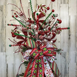 Whimsical Tree Topper Red and Green Tree Topper Red and - Etsy