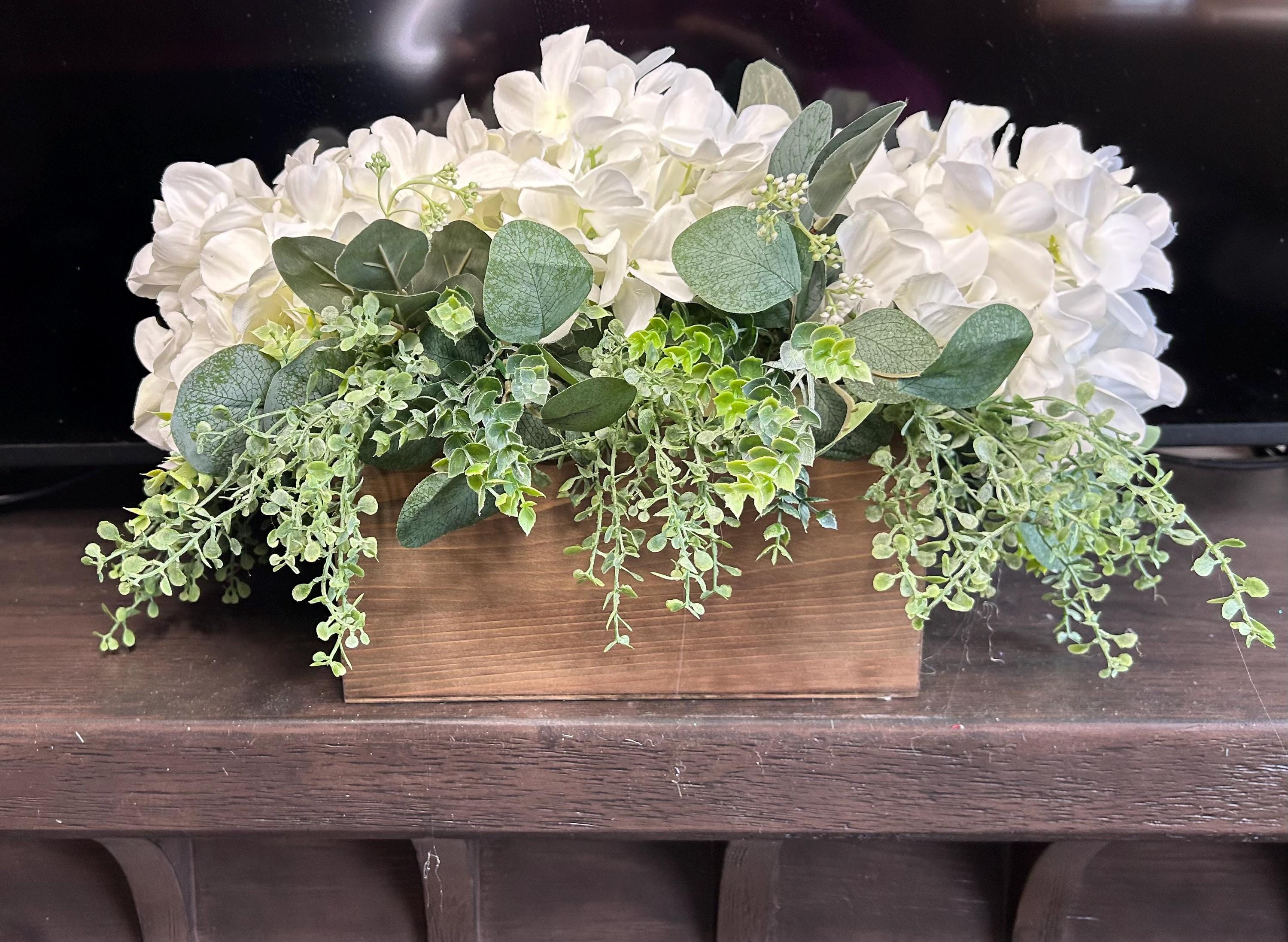 Hydrangea Centerpiece: Faux Floral Farmhouse Decor - Etsy