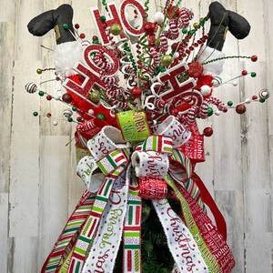 Tree Topper Santa Leg Tree Topper Christmas Tree Topper - Etsy