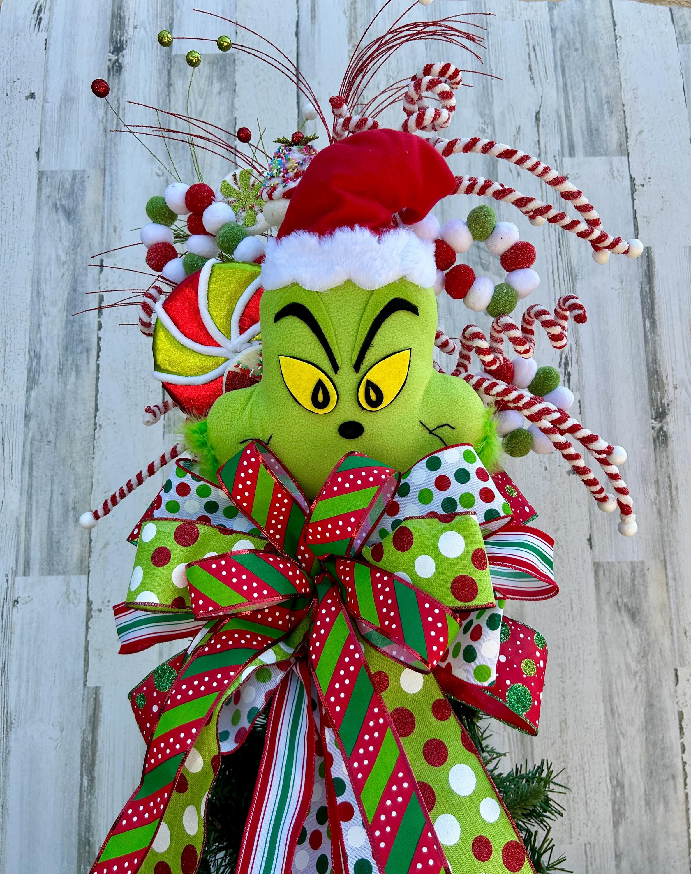 Grinch Tree Topper, Green Monster Tree Topper, Christmas Tree Topper ...