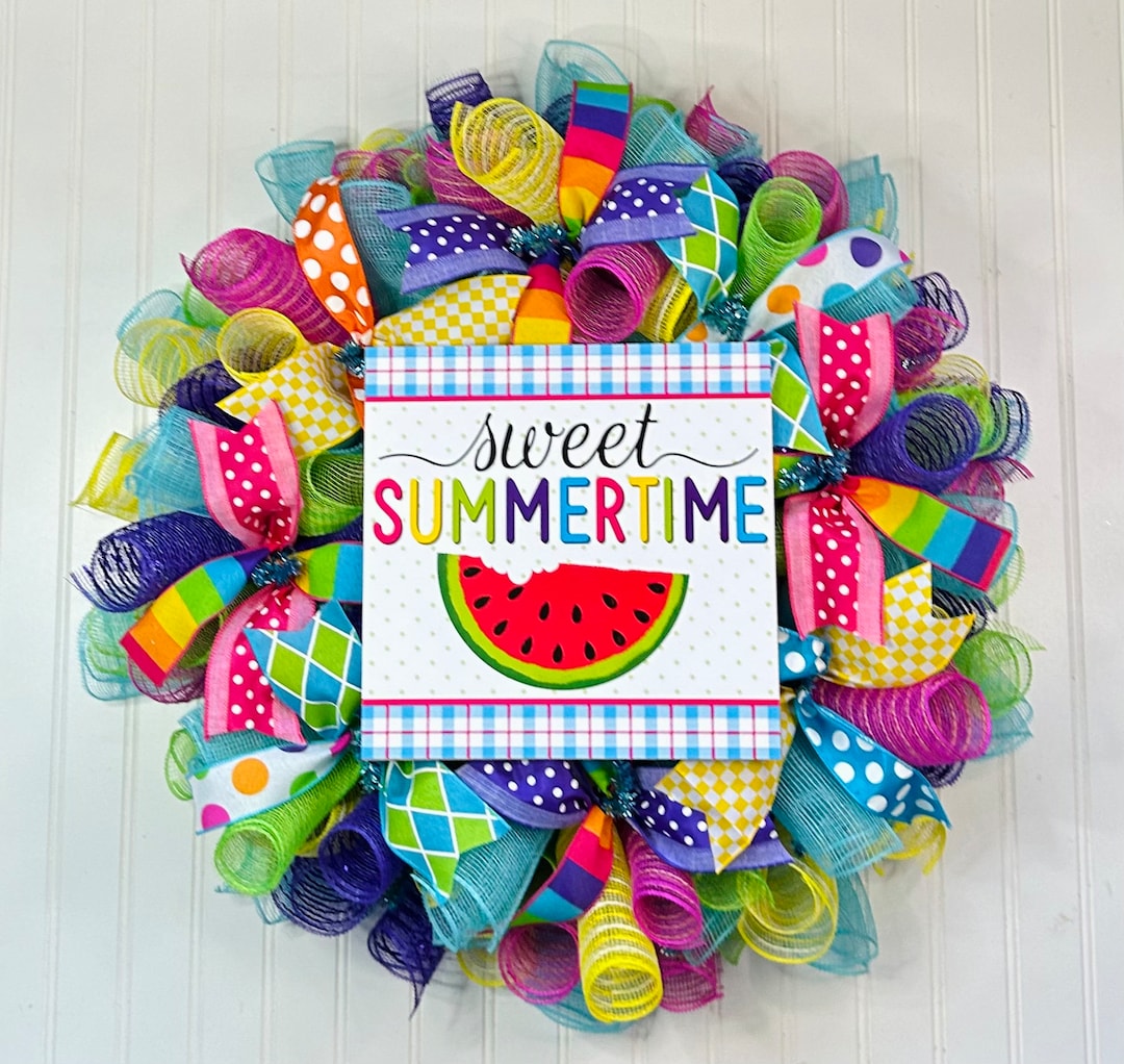 Summer Wreath, Colorful Summer Wreath, Summer Wreaths, Summer Front ...