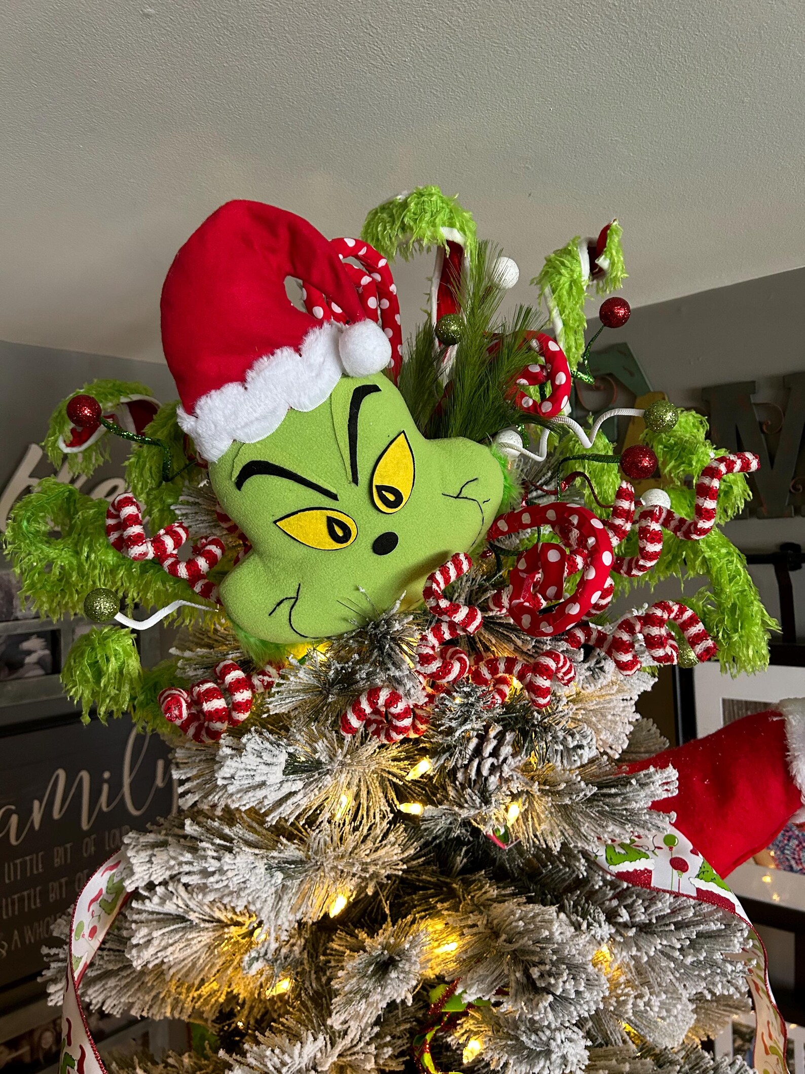 Extra Large Grinch Christmas Tree Topper: Whimsical Holiday Decor - Etsy