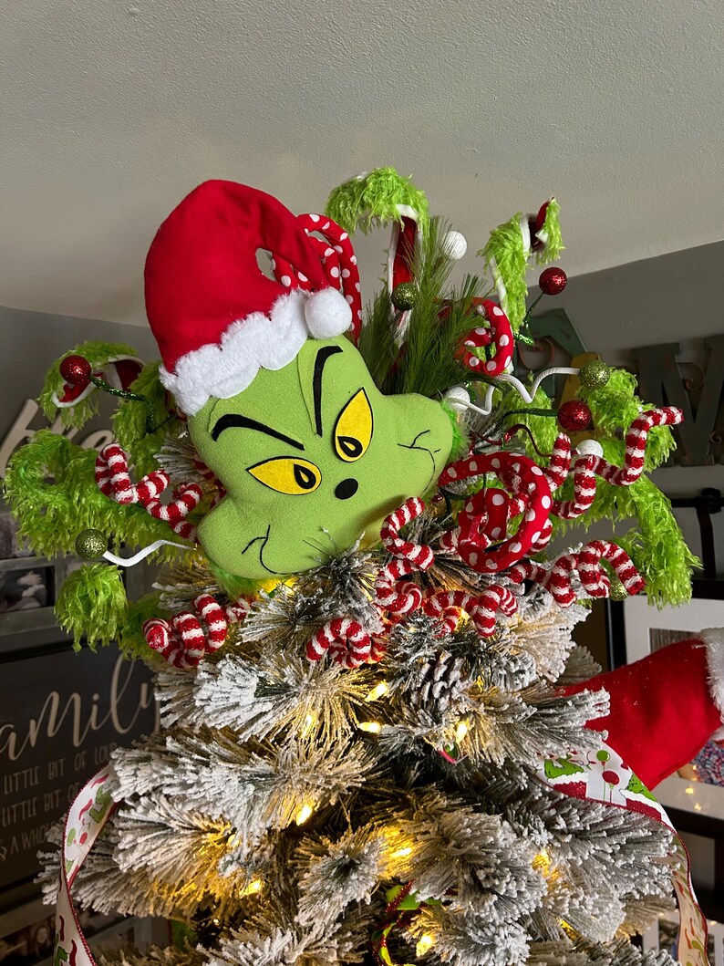 Extra Large Grinch Christmas Tree Topper: Whimsical Holiday Decor - Etsy
