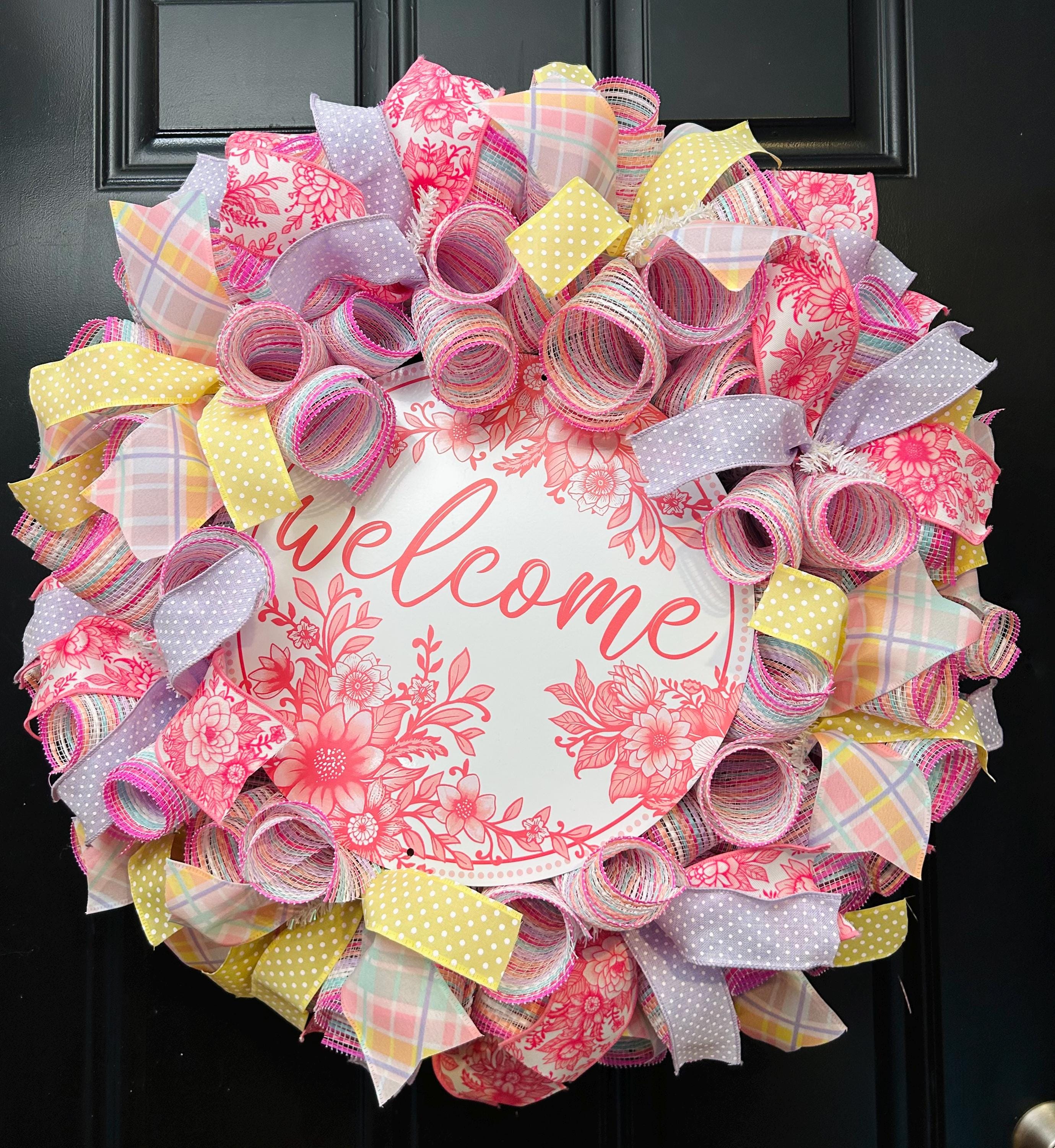 Spring Summer Front Door Wreath: Farmhouse Floral Wreaths for Door ...