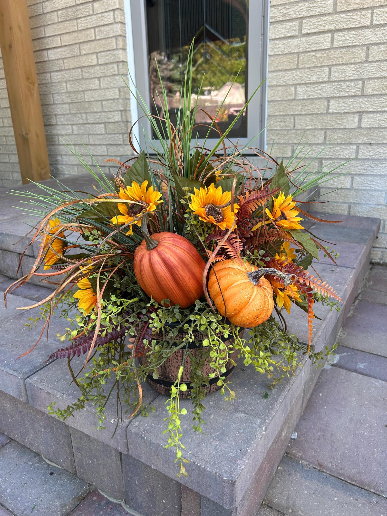 Fall Faux Flower Urn Filler: Autumn Porch Deco, Fall Front Porch ...