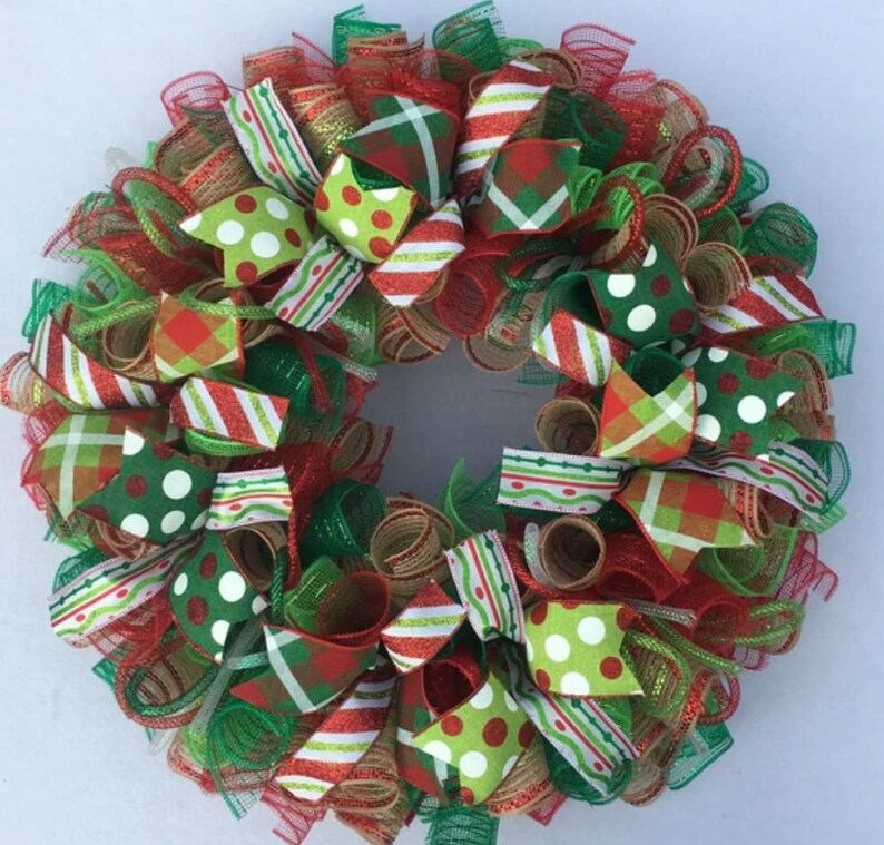Christmas Wreath Christmas Wreaths Wreath Mesh Christmas Etsy