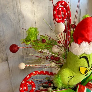 Grinch Inspired Tree Topper, Green Monster Tree Topper, Christmas Tree ...