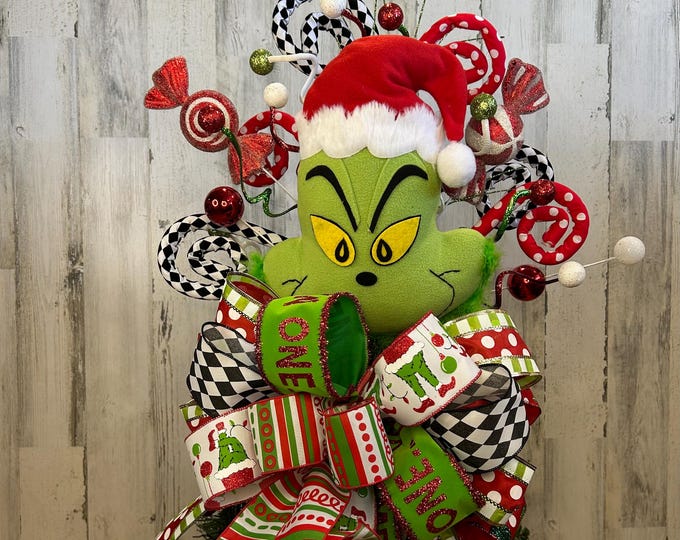 Grinch Christmas Tree Topper: Whimsical Holiday Decor, Grinch Tree ...