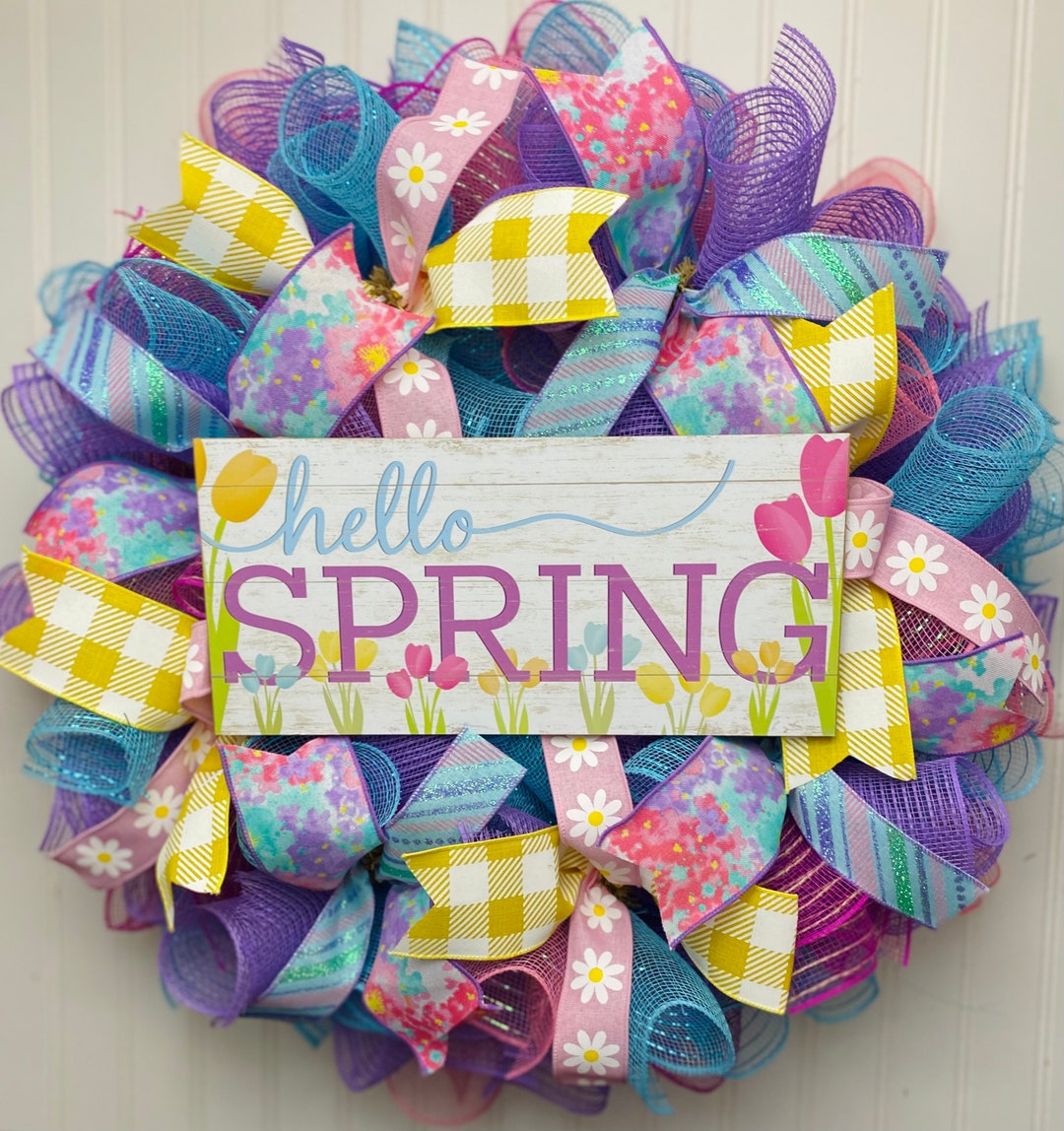 Hello Spring, Spring Wreath, Everyday Spring, Spring Wreath for Front ...
