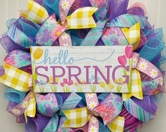 Hello Spring Spring Wreath Everyday Spring Spring Wreath For Front