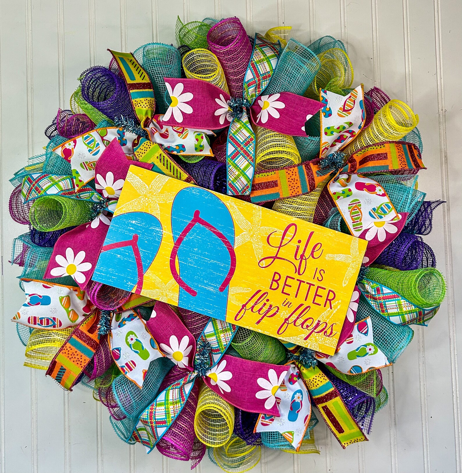 Summer Wreath, Colorful Summer Wreath, Summer Wreaths, Summer Front ...