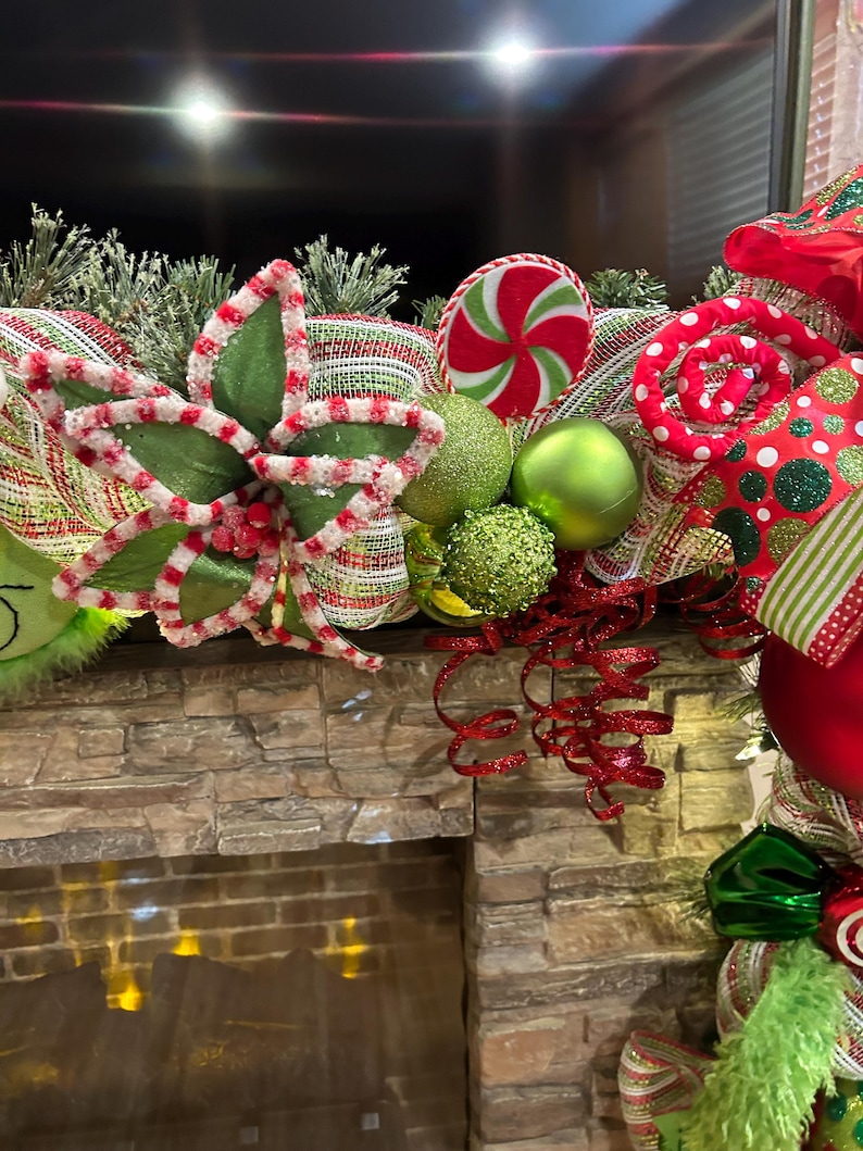 Green Monster Garland, Christmas Garland Elf Garland, Green Monster ...