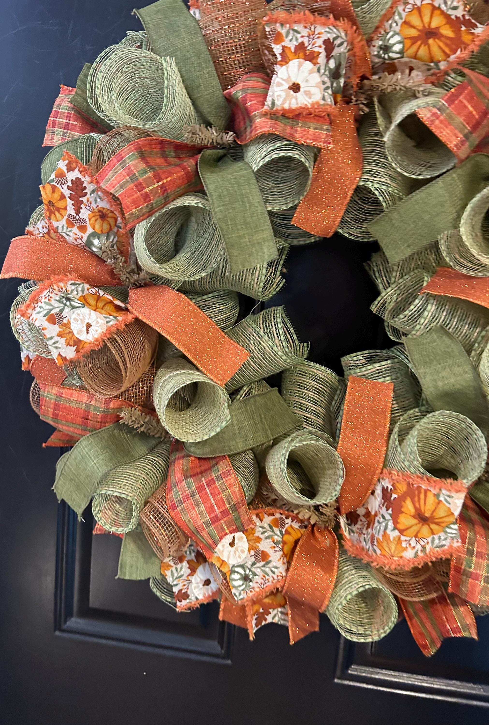 Fall Harvest Wreath: Burlap Autumn Door Decor (24-25" Diameter) - Etsy