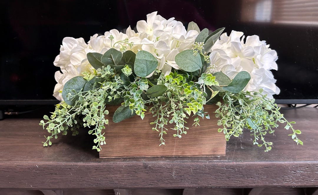 Hydrangea Centerpiece: Faux Floral Farmhouse Decor - Etsy