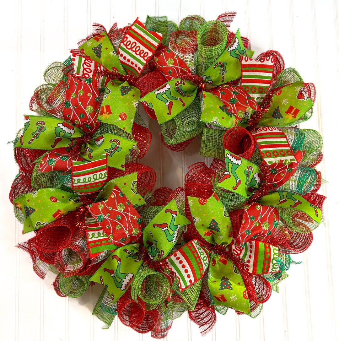 Grinch Christmas Wreath, Grinch Wreaths, Christmas Wreath Grinch Wreath ...