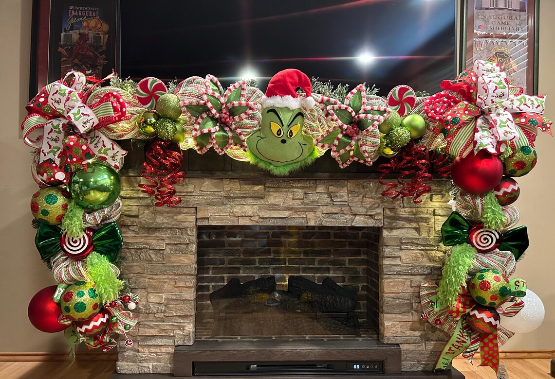 Green Monster Garland, Christmas Garland Elf Garland, Green Monster ...