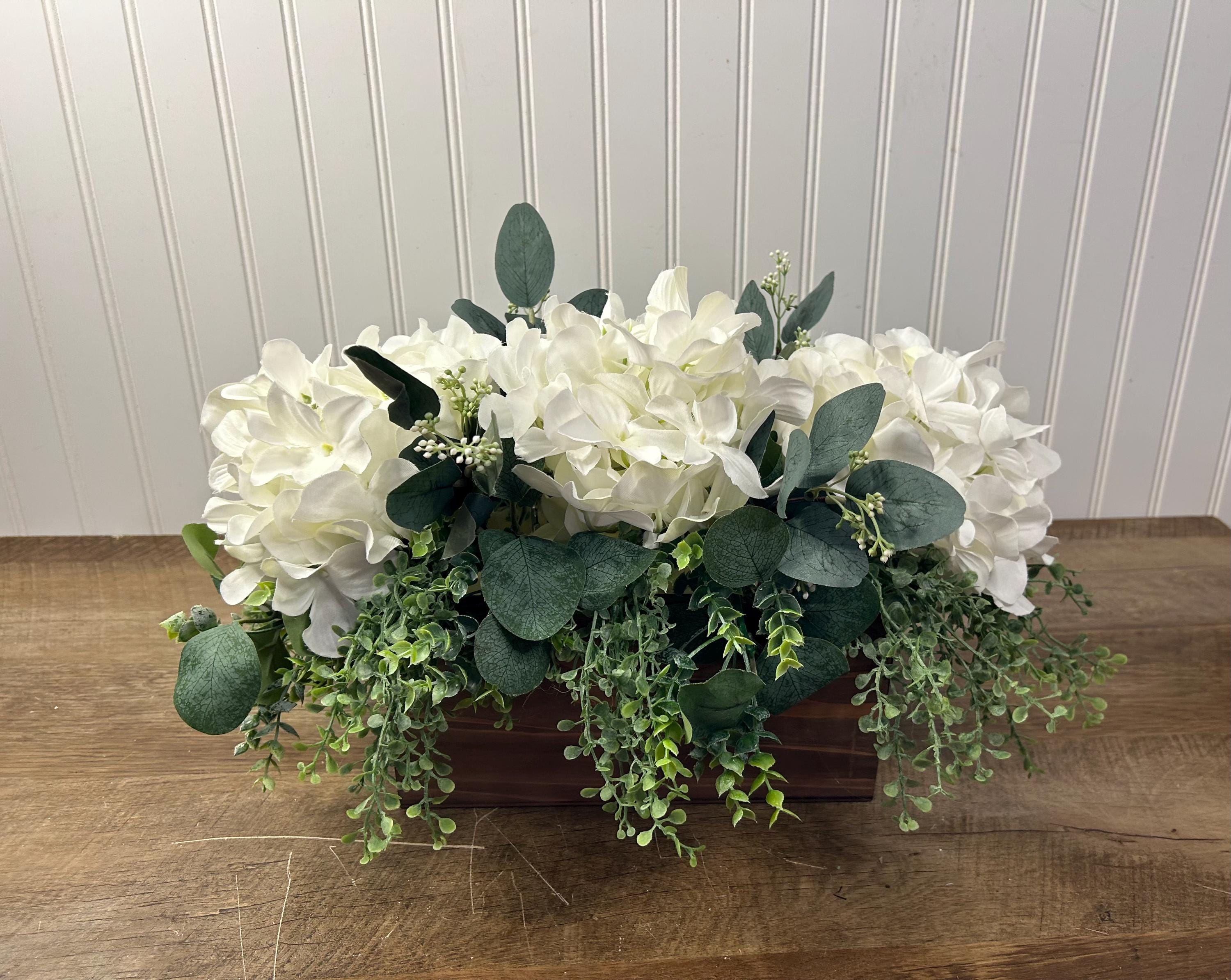 Hydrangea Centerpiece: Faux Floral Farmhouse Decor - Etsy