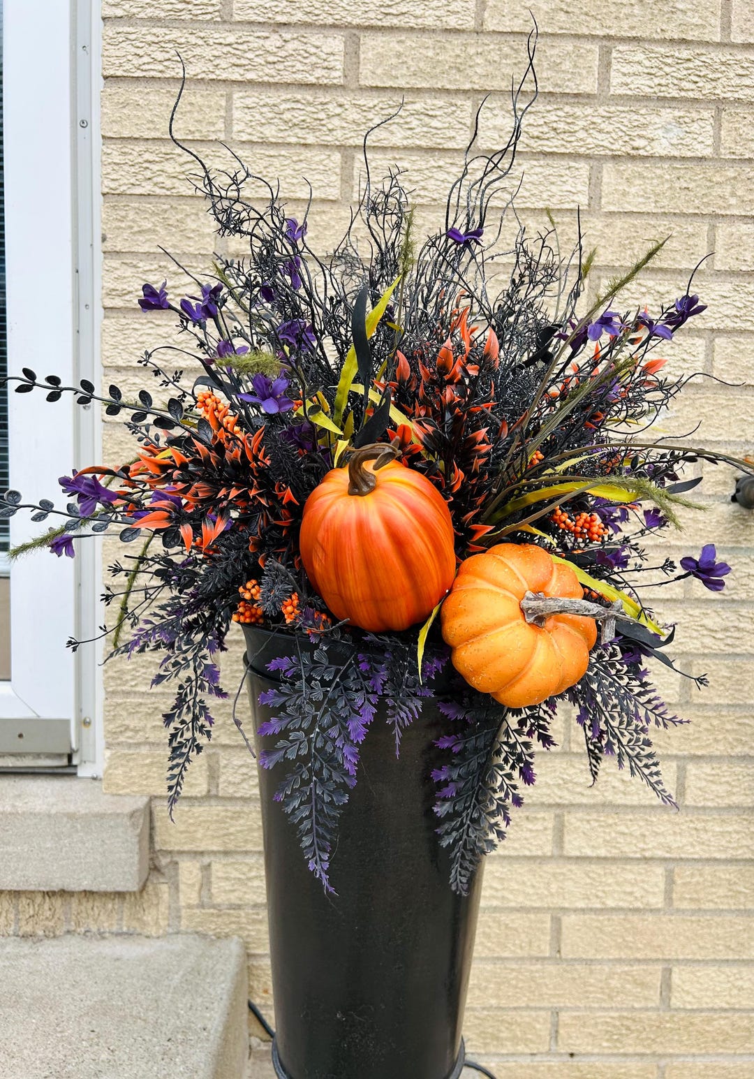 Halloween Urn Filler: Fall Front Porch Planter Arrangement - Etsy