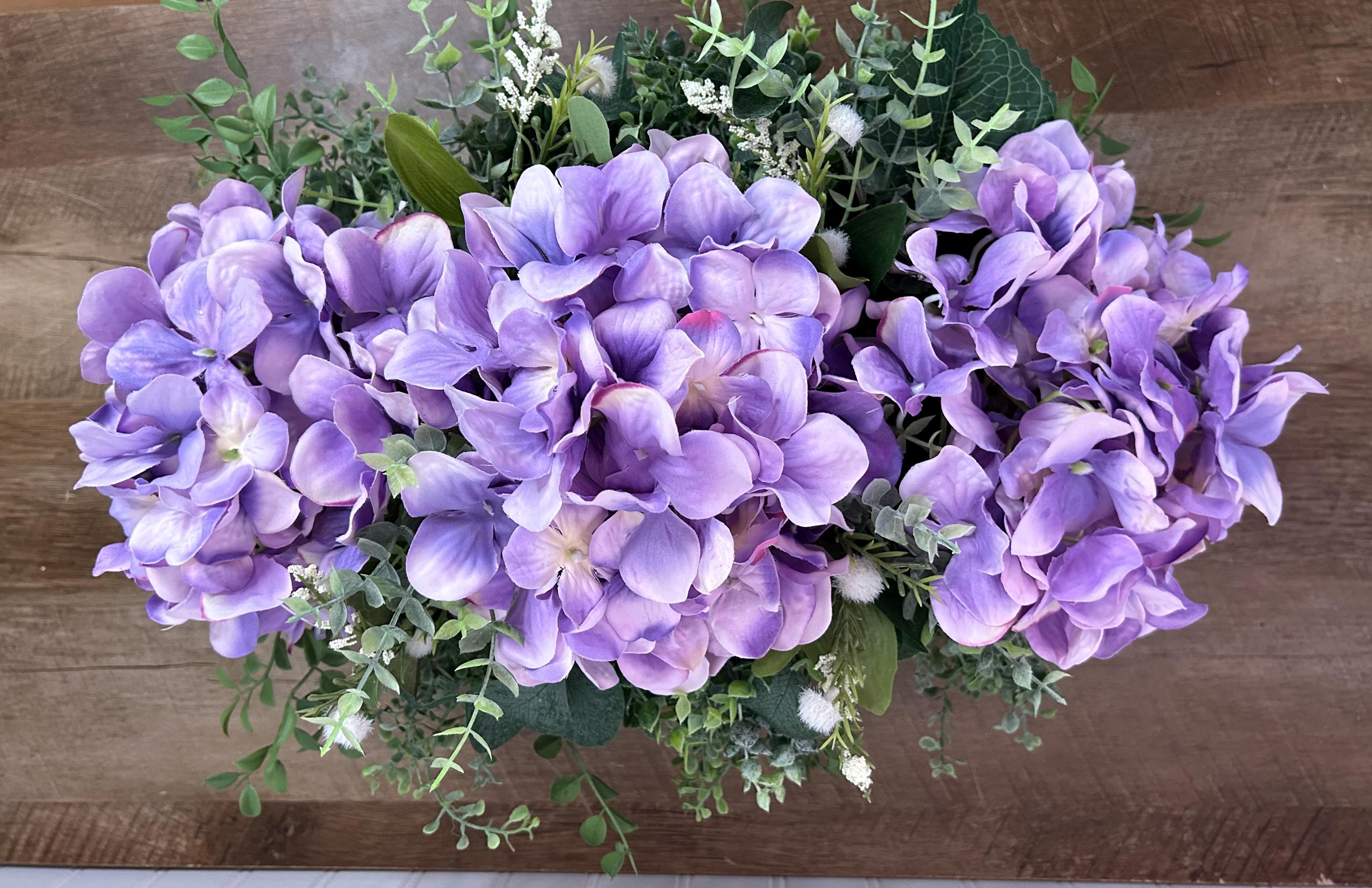 Faux Hydrangea Centerpiece: Modern Farmhouse Floral Arrangement - Etsy
