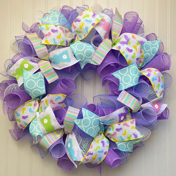 Easter Mesh Wreath - Etsy
