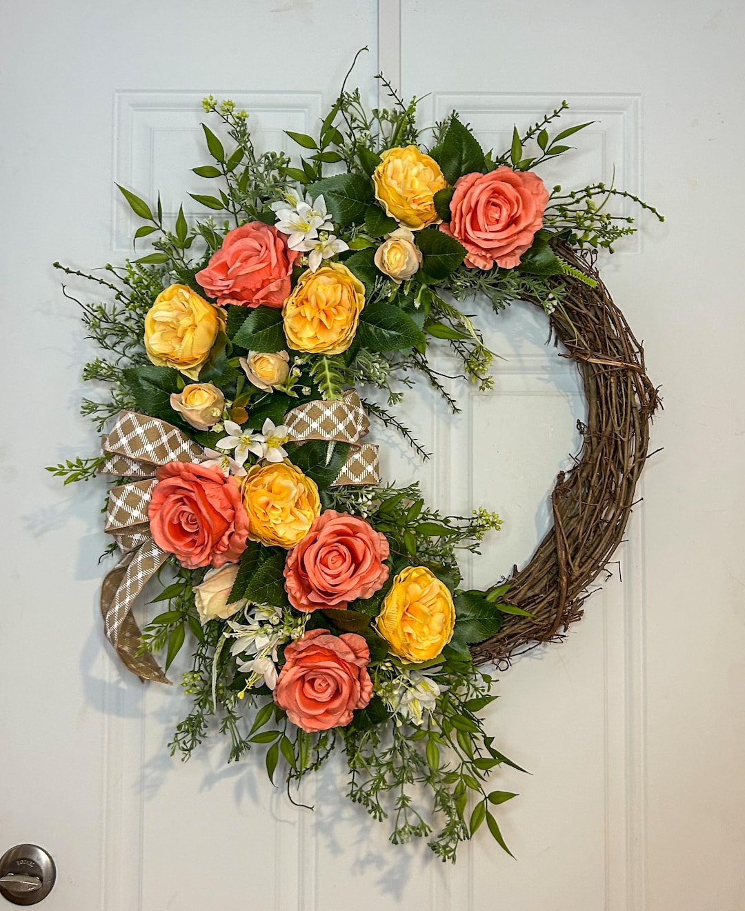 Front Door Wreaths for Spring and Summer, Colorful Year Round Wreath ...