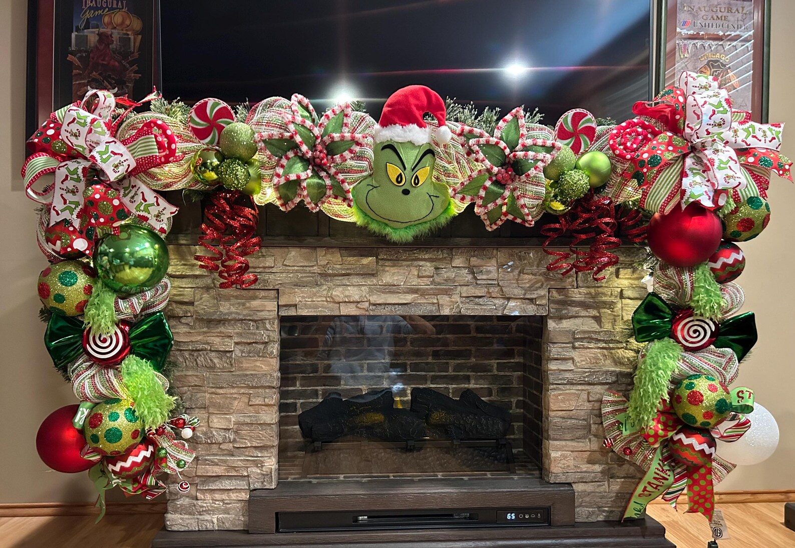 Green Monster Garland, Christmas Garland Elf Garland, Green Monster ...