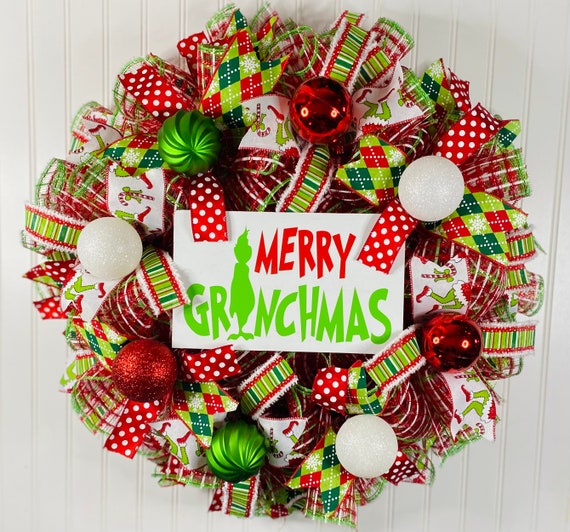 Grinch Wreath Grinch Christmas Wreath Grinch Decor Grinch - Etsy