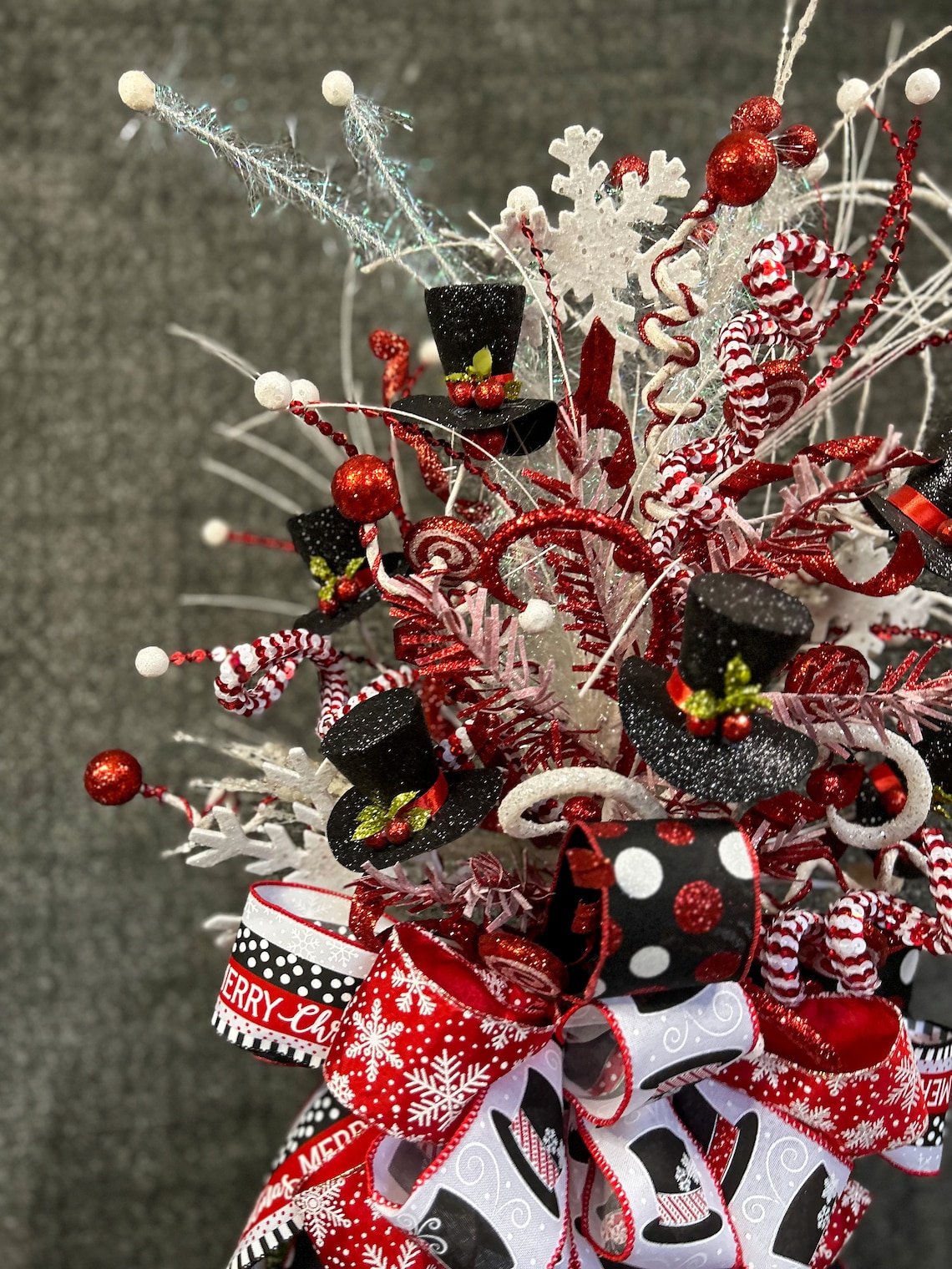Snowman Christmas Tree Topper / Top Hat Christmas Tree Topper / Snowman ...