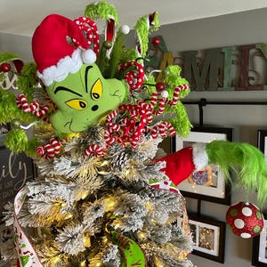 Extra Large Grinch Christmas Tree Topper: Whimsical Holiday Decor - Etsy