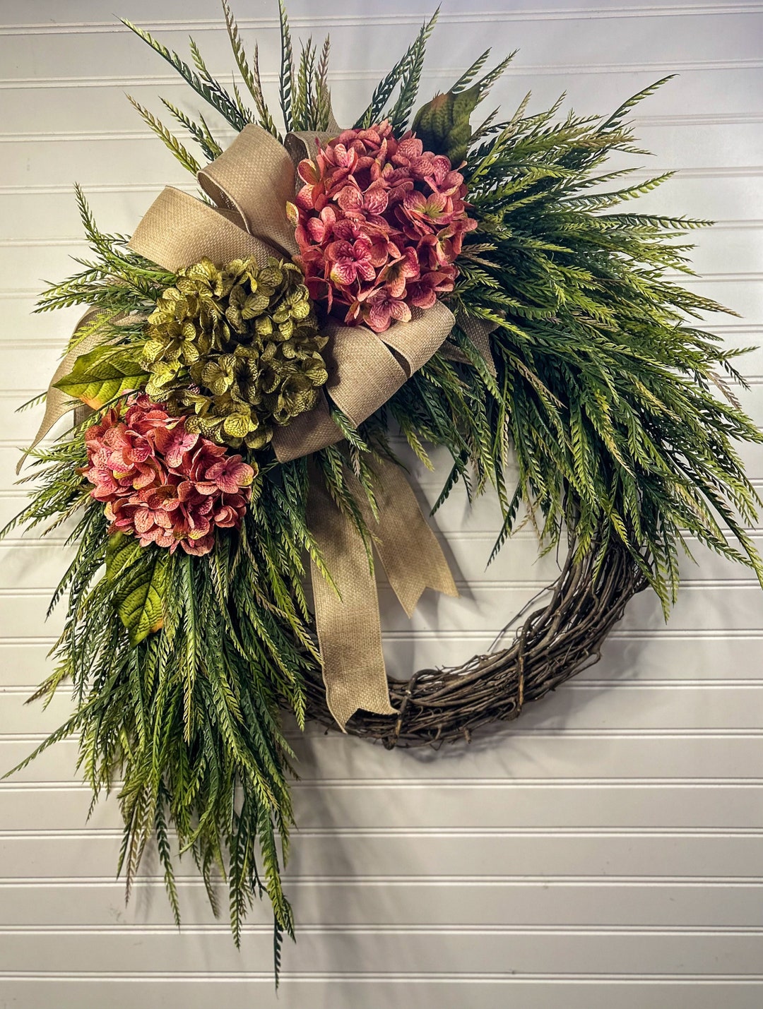 Year Round Wreath, Everyday Wreaths, Hydrangea Wreath, Front Door ...