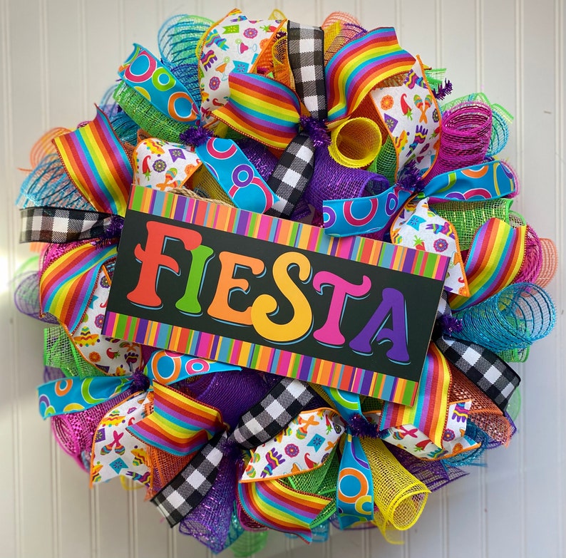 Fiesta Wreath Cinco De Mayo Wreath Holiday Wreath Party - Etsy