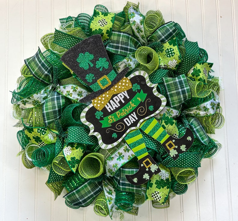 St. Patrick’s Day Wreath for Front Door, St. Patrick’s Day Wreath ...